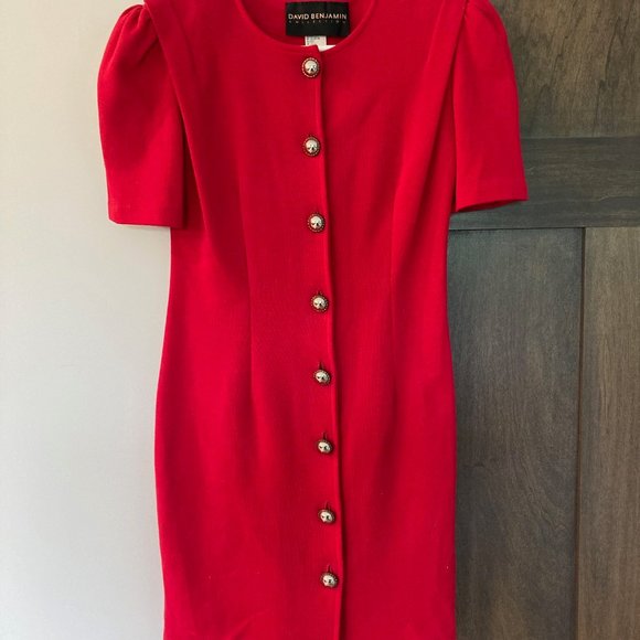 David Benjamin | Dresses | Vintage David Benjamin Red Dress | Poshmark
